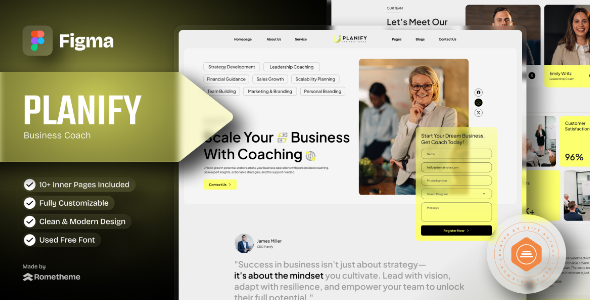Planify - Business Coaches Figma Template by Rometheme | ThemeForest